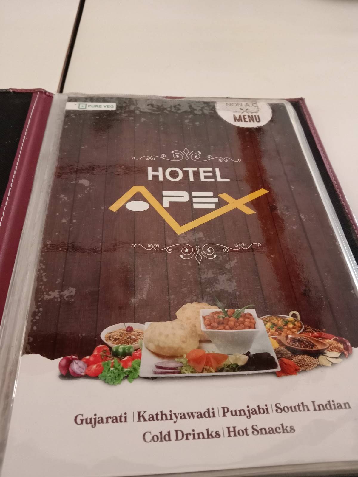 Menu at APEX HOTEL KHEDA, India