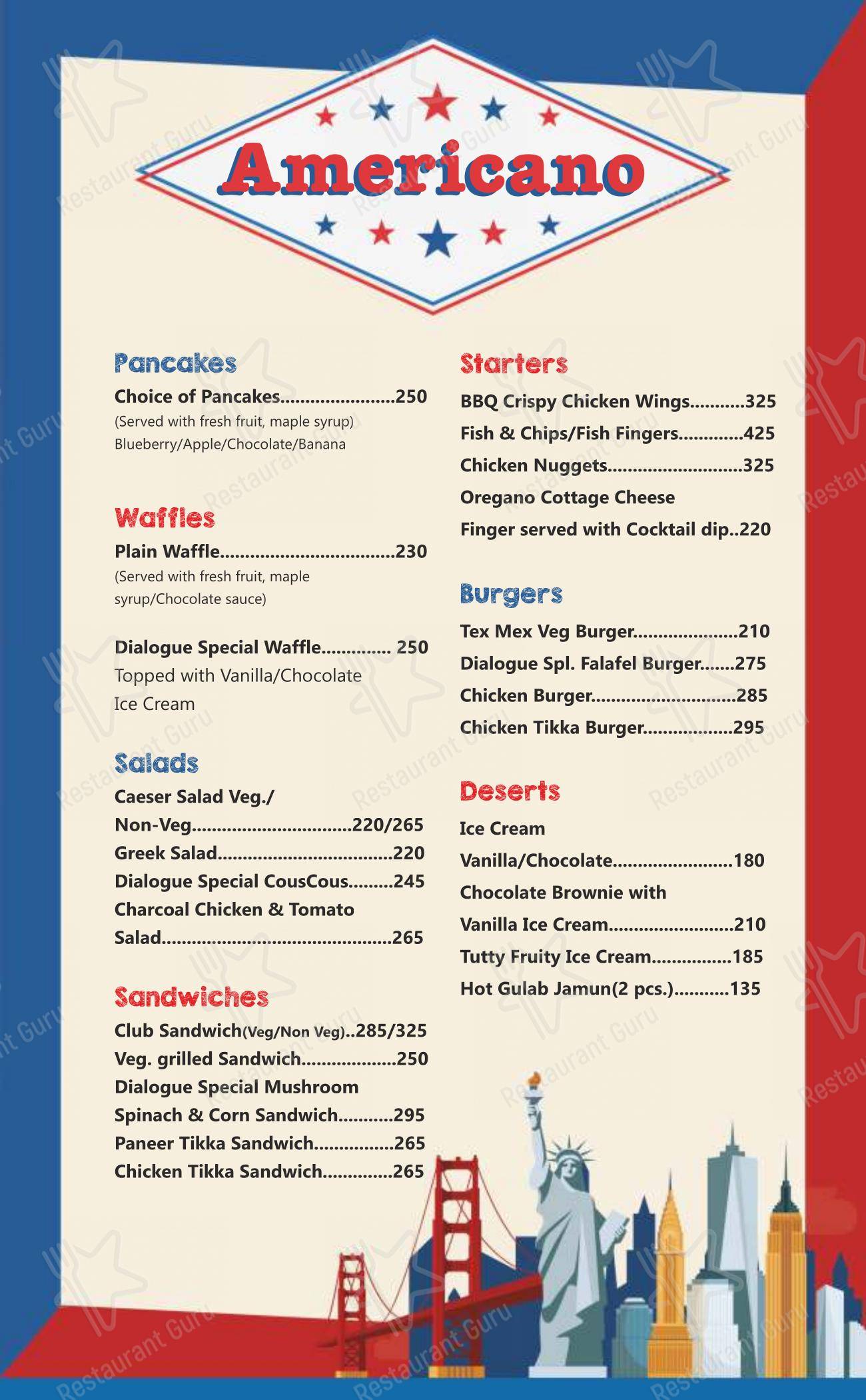 Menu at Dialogue Cafe, Chandigarh, SCO -301-302