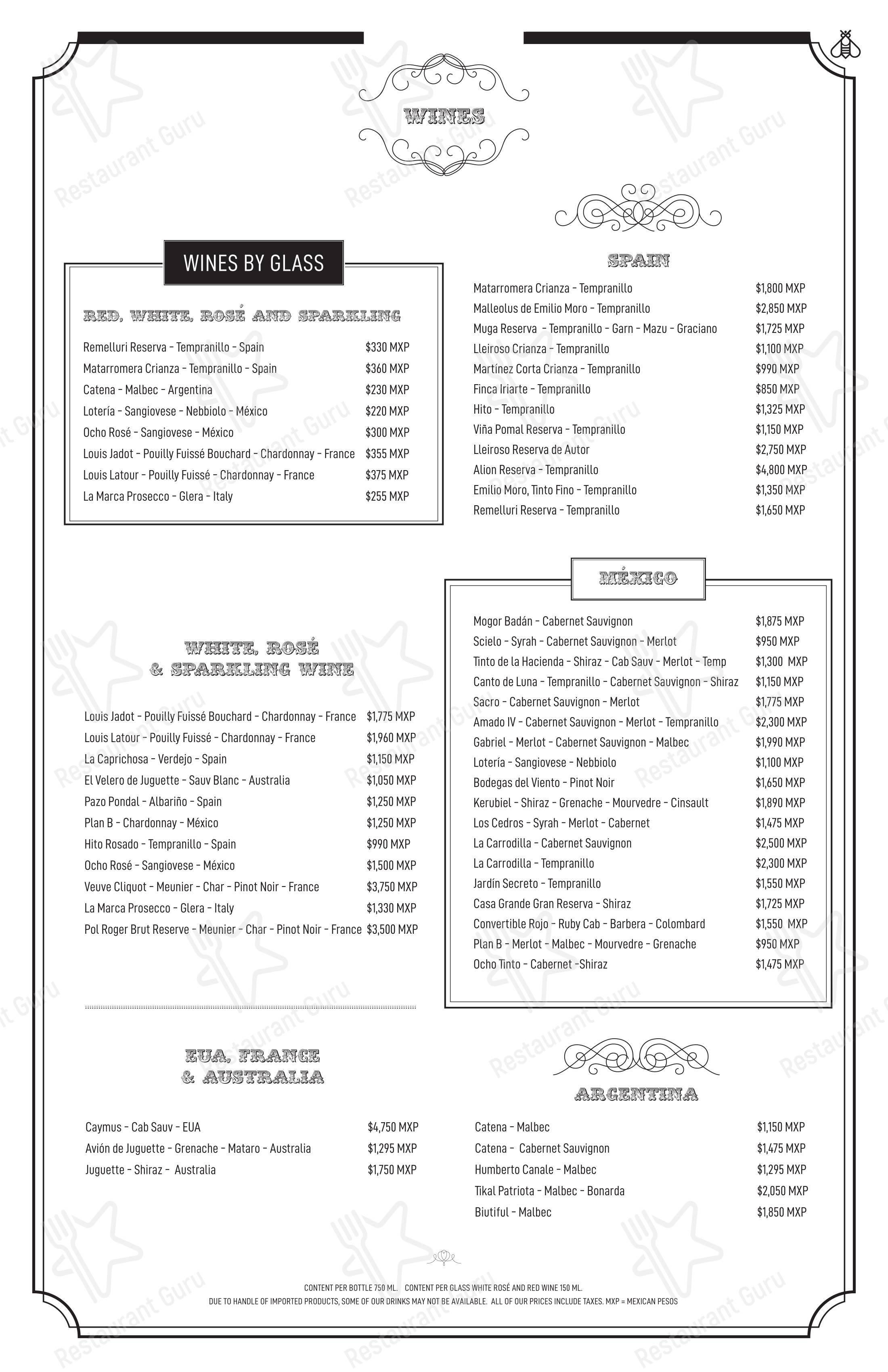 Carta del restaurante Gallo 71, San Pedro Garza García, Av. José ...