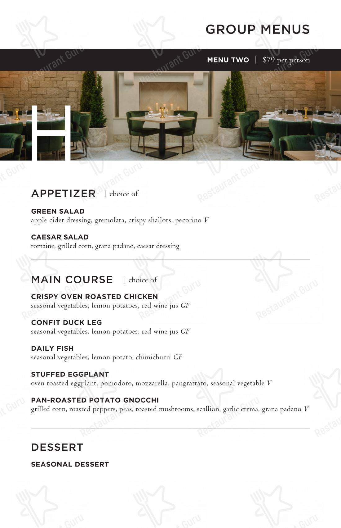Menu at HEIST Restaurant + Wine Club, Kingston