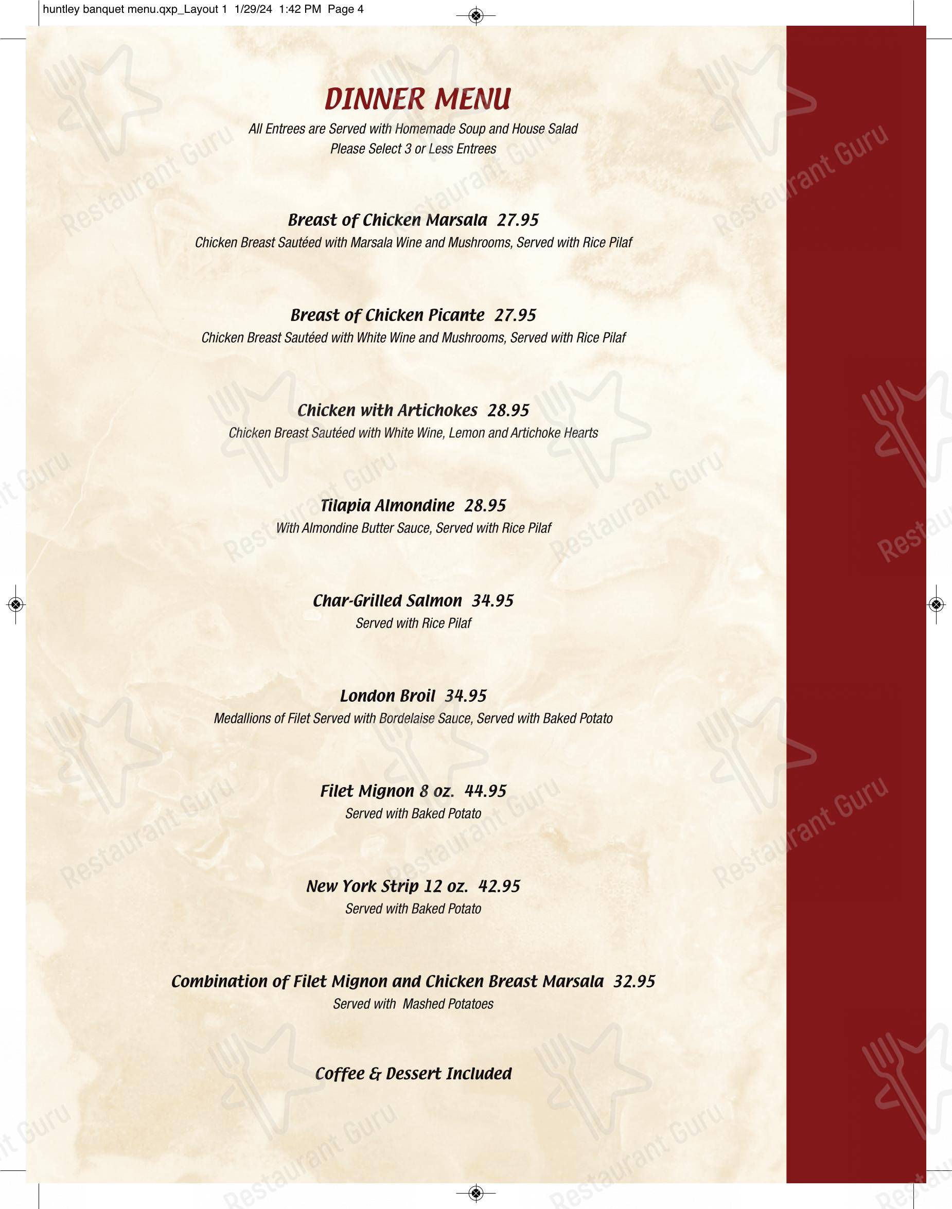 Menu at Jameson's Charhouse steakhouse, Crystal Lake