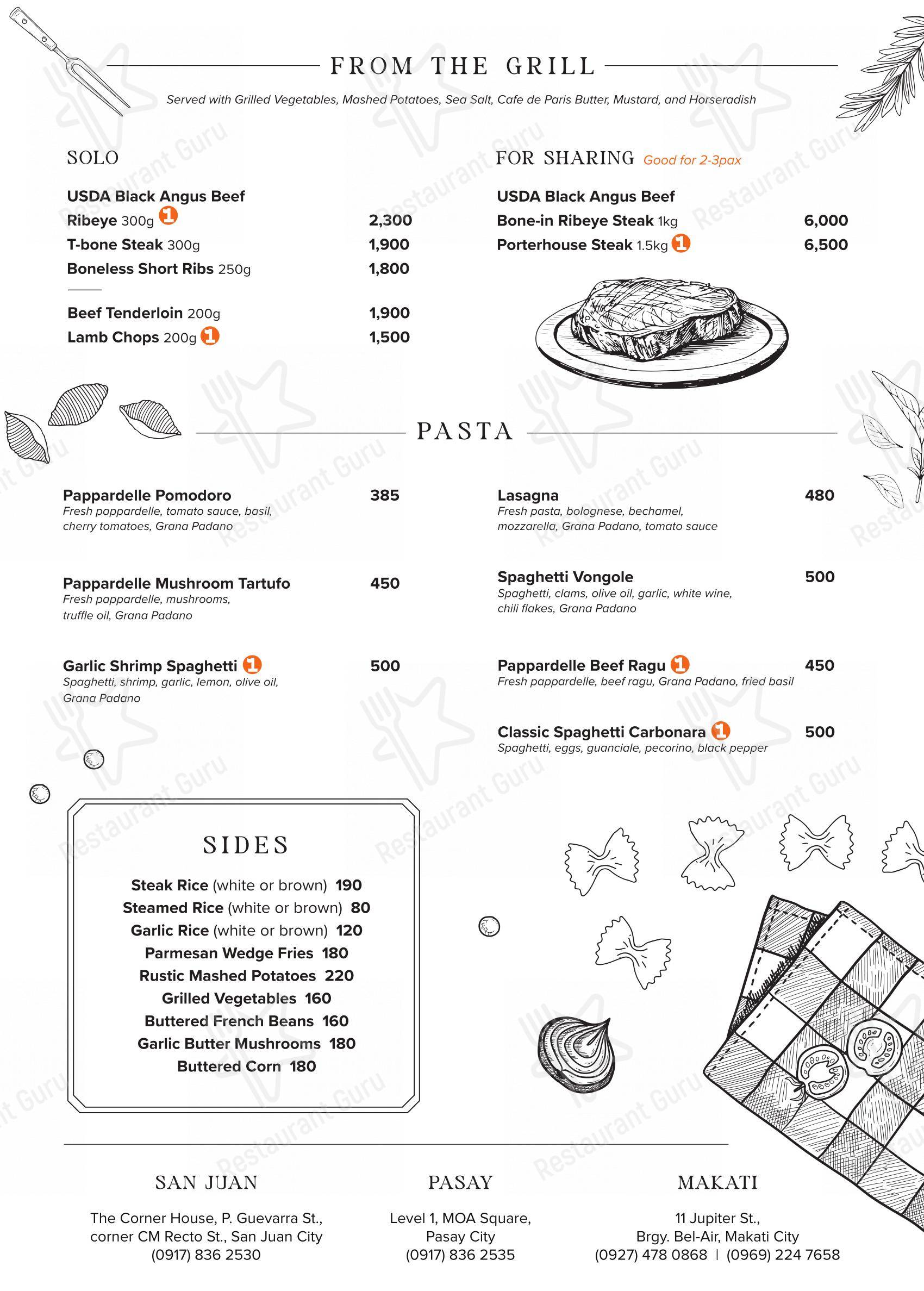 Menu at One World Deli Makati restaurant, Makati