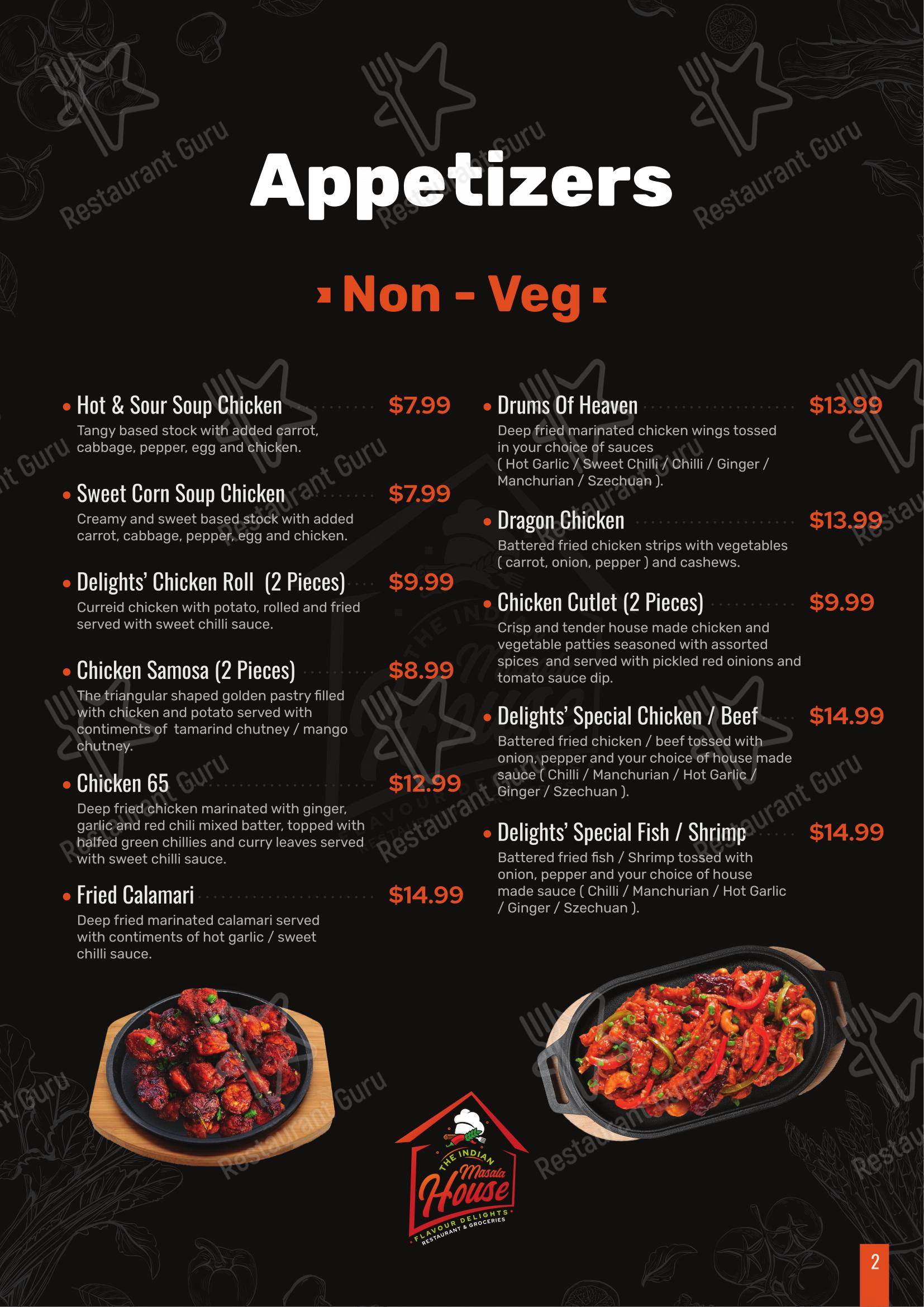 Menu at The Indian Masala House - Flavour Delights restaurant, Bridgetown