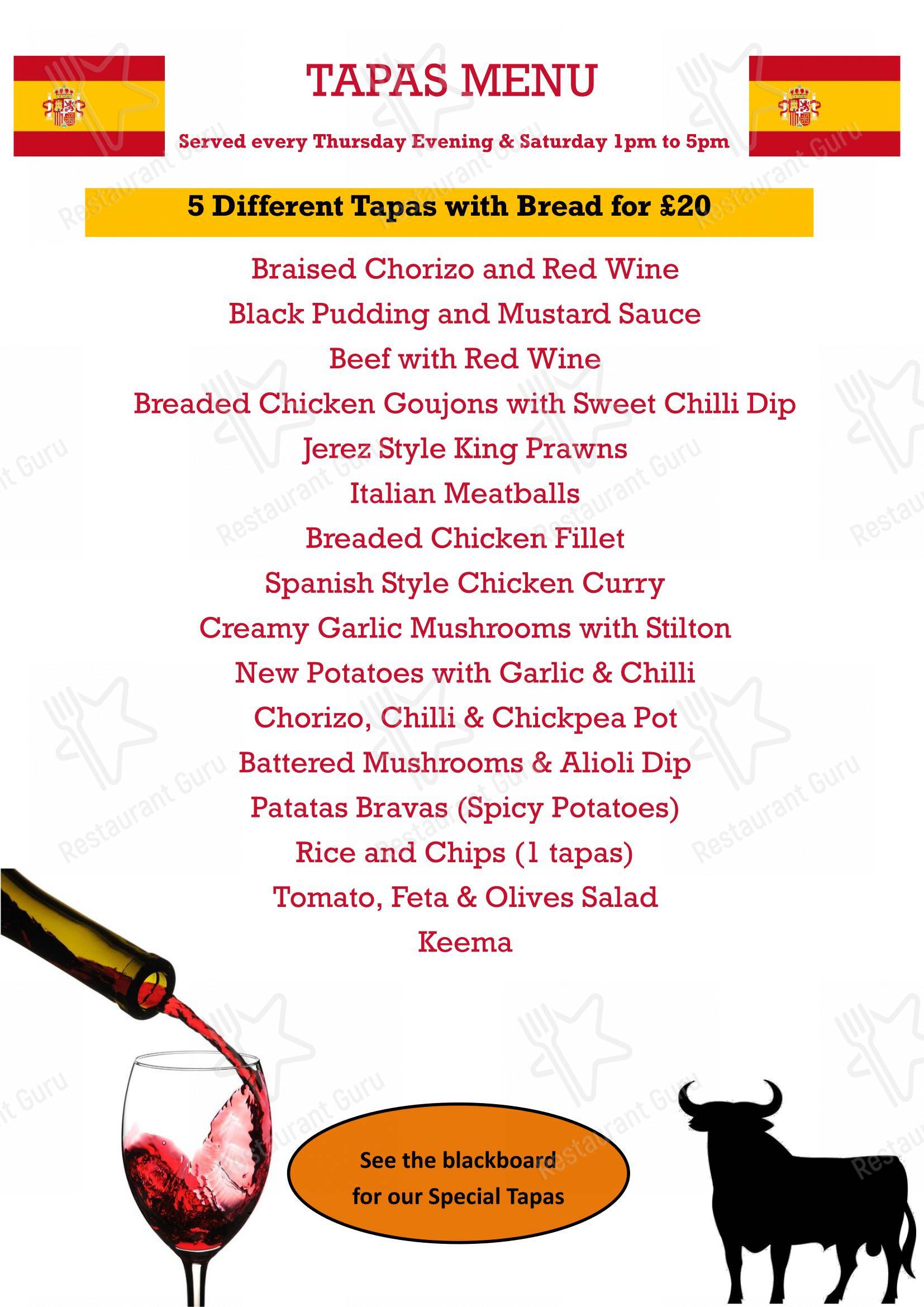 Menu at The Old Original Inn pub & bar, Oldham