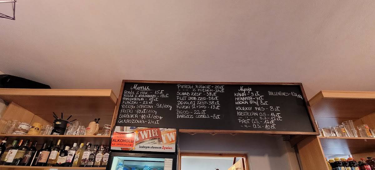 Menu at Zajazd Banderoza restaurant, Poland