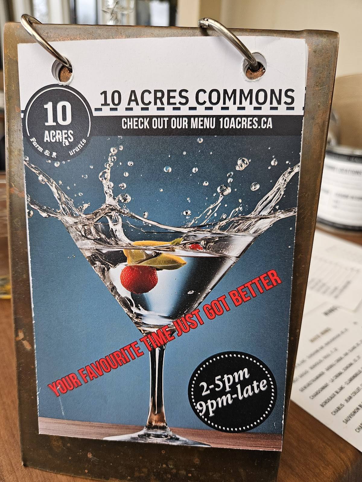 Menu at 10 Acres Commons pub & bar, Victoria