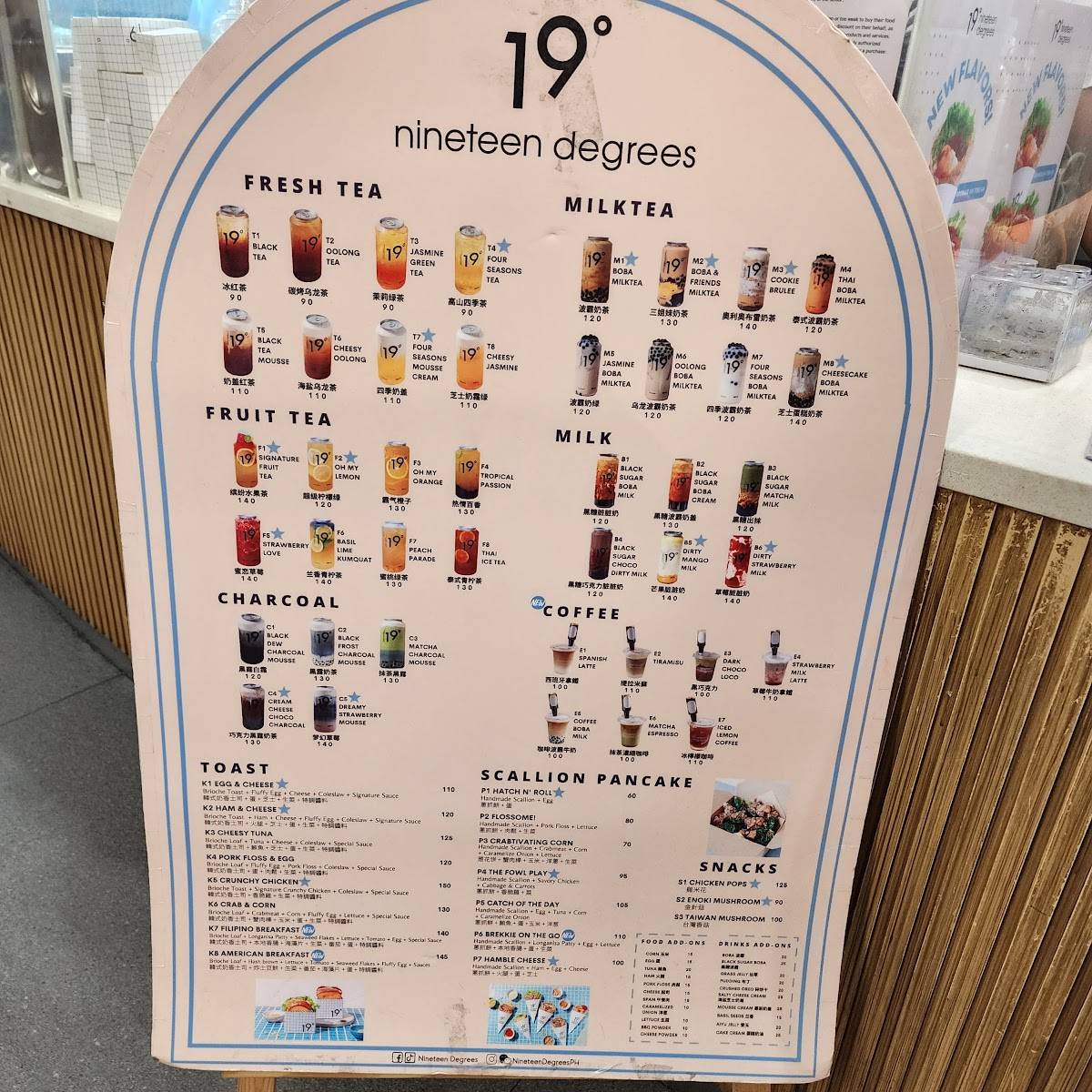 Menu at 19° Nineteen Degrees Glorietta, Makati