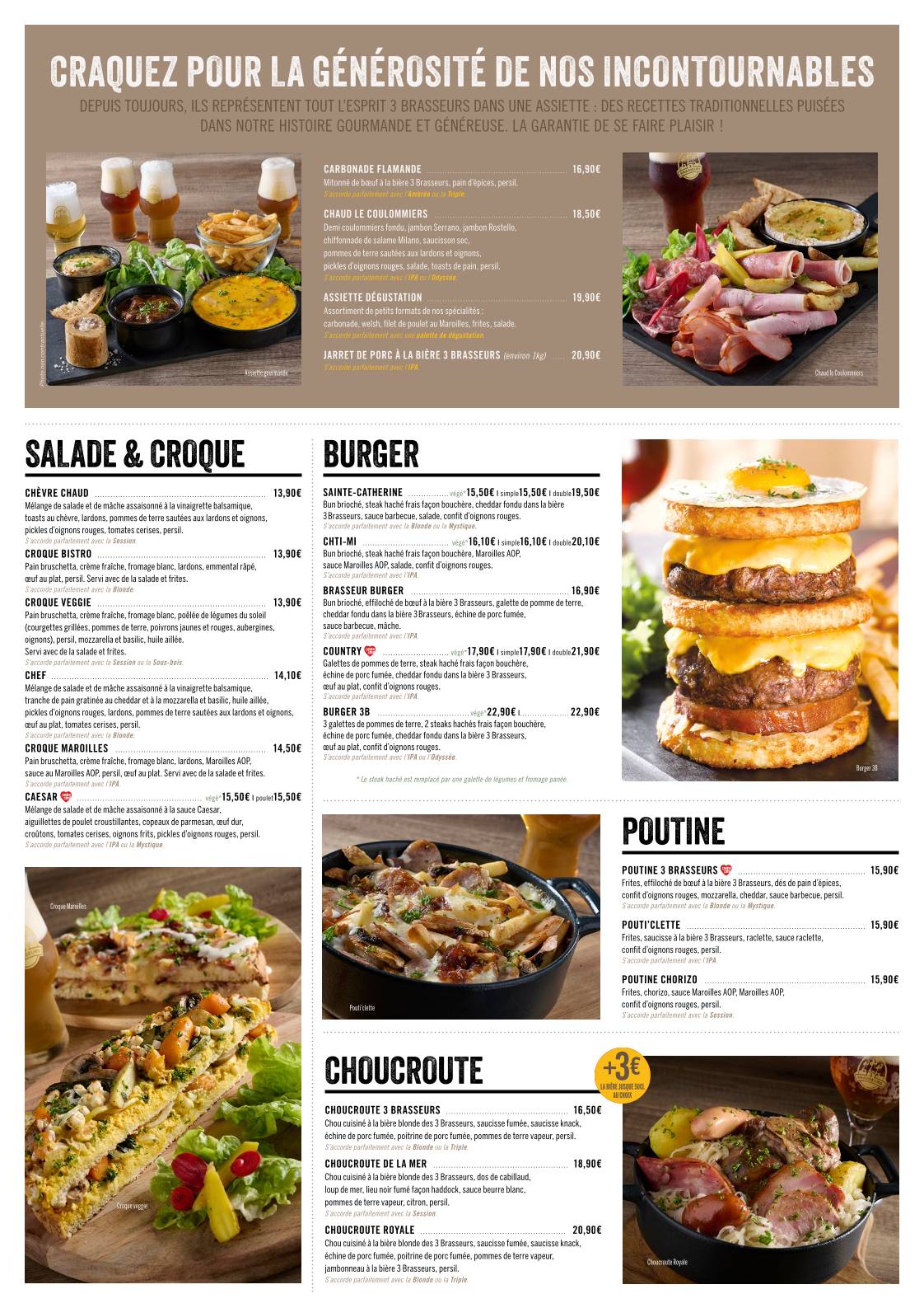Menu au 3 Brasseurs Caen - Mondeville restaurant, Mondeville