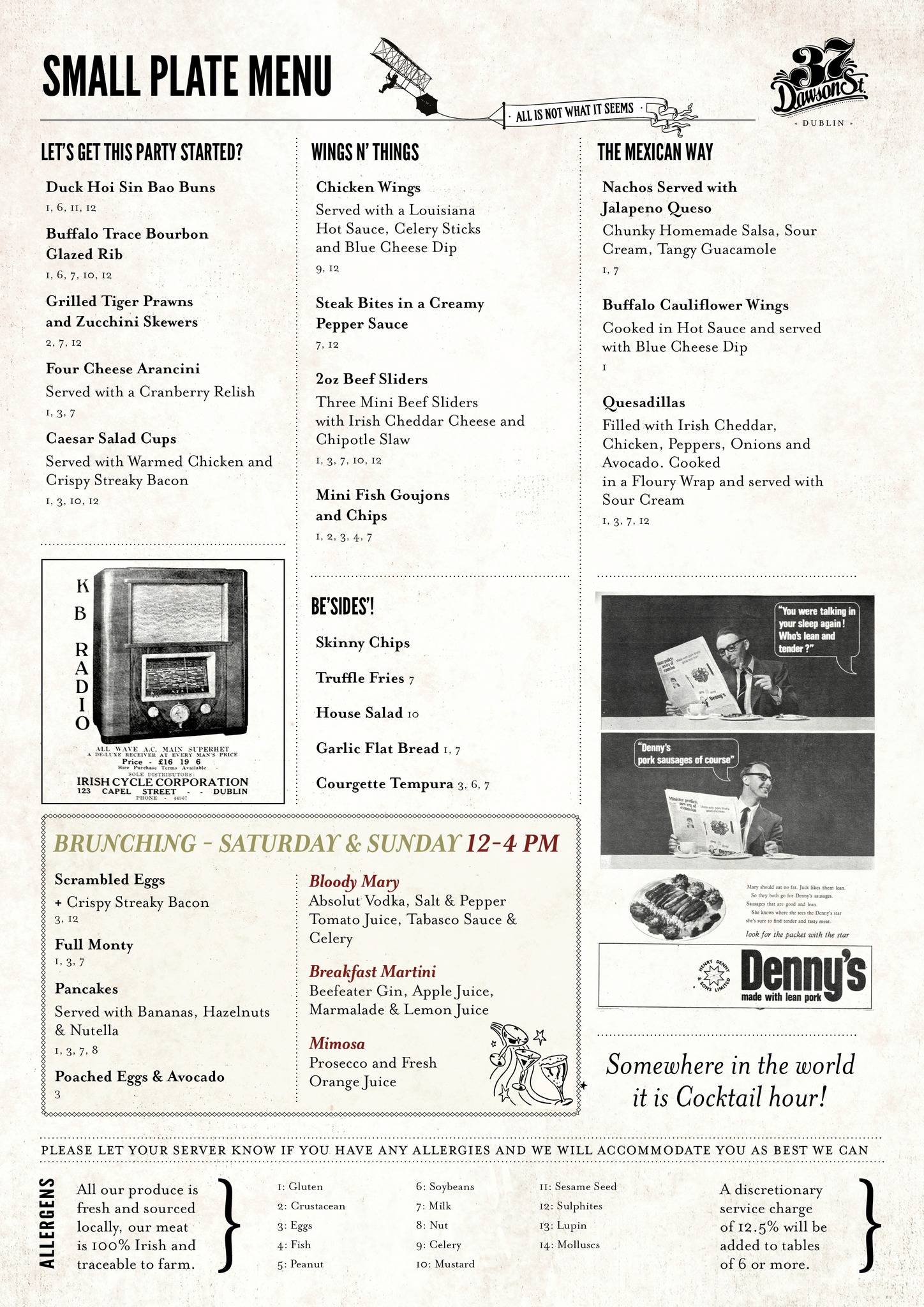 Menu at 37 Dawson Street pub & bar, Dublin