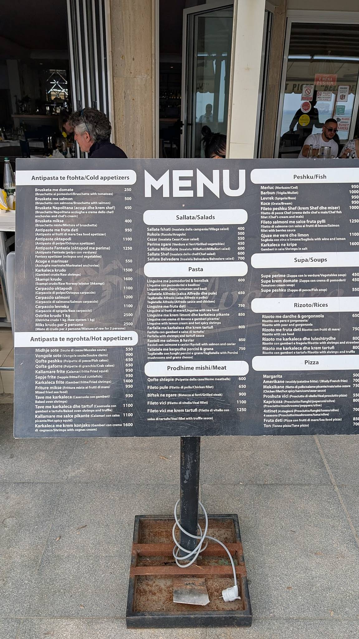 Menu at 4 Stinët restaurant, Durrës, Rruga Taulantia