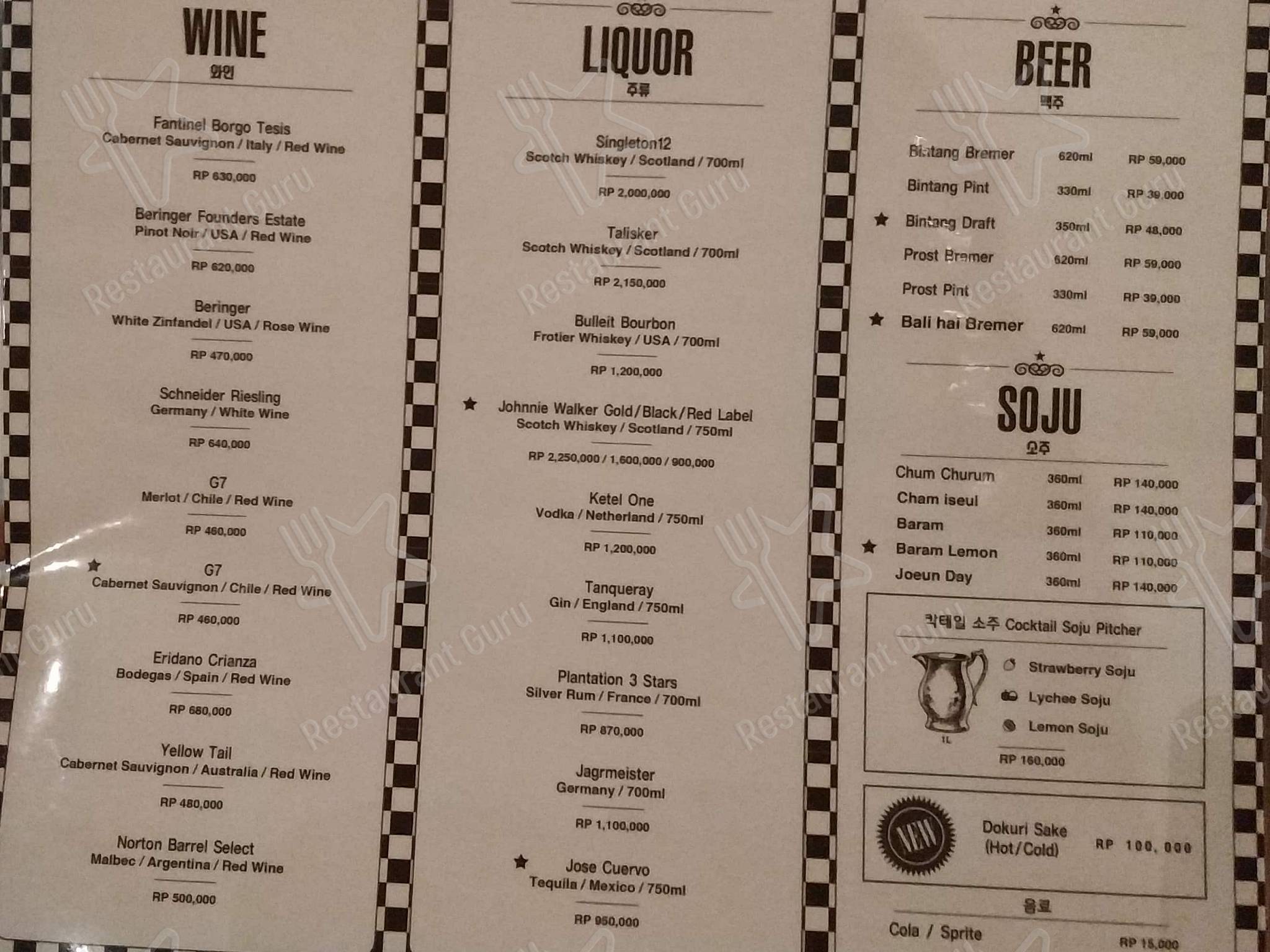 Menu at 88 Korean Kitchen, Jl.Senayan Jaksel restaurant, South Jakarta