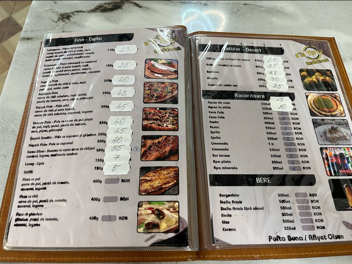 Menu at A La Turca restaurant Balotești, Săftica