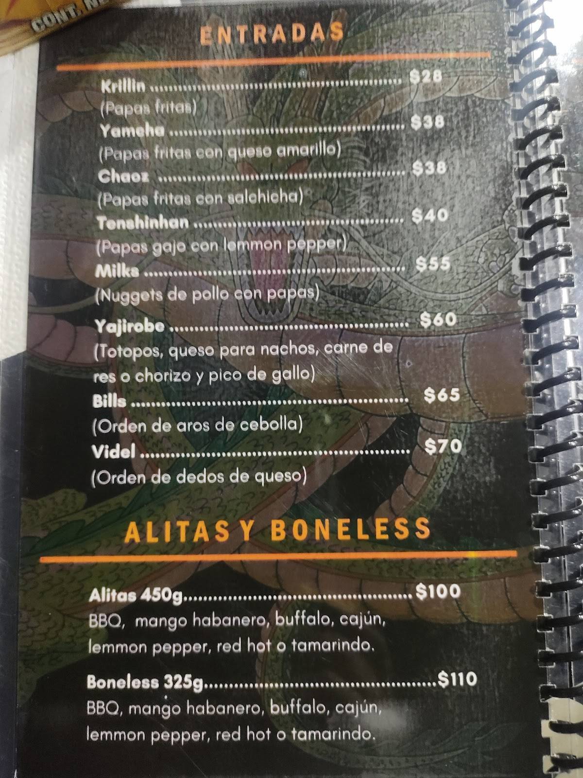 Menu at A Las Crepas cafeteria, San Juan del Río