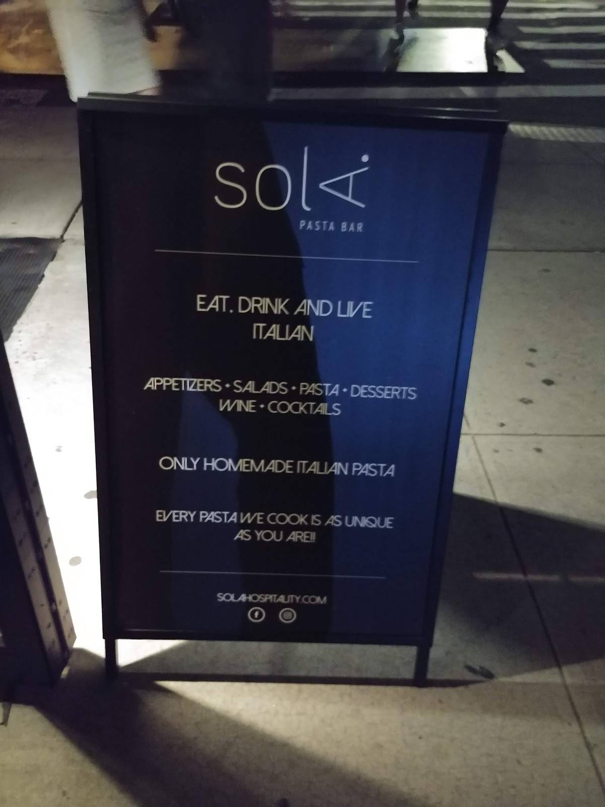 Menu at A Pasta Bar, New York City