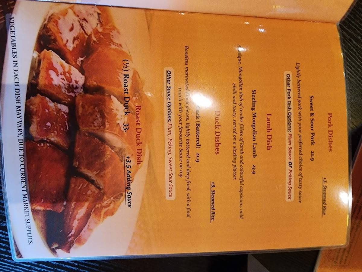 Menu at ABC restaurant, Emerald