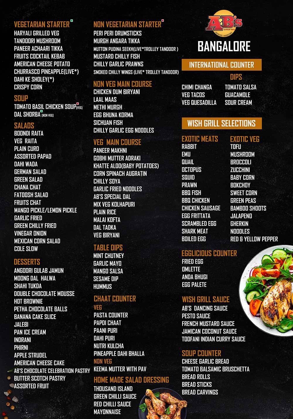 Menu at AB's - Absolute Barbecues BTM Layout, Bangalore, Bengaluru, 2nd ...