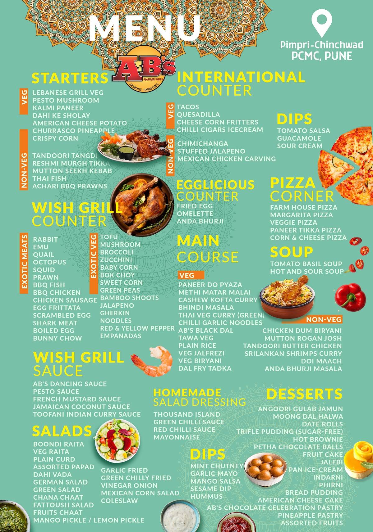 Menu at AB's - Absolute Barbecues Chinchwad, Pune, Pune