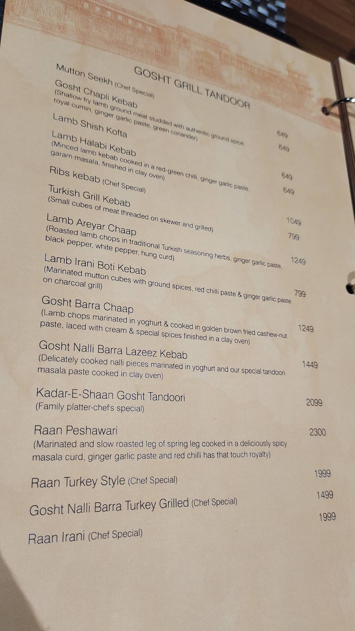 Menu at AL BURAAK, Vasai