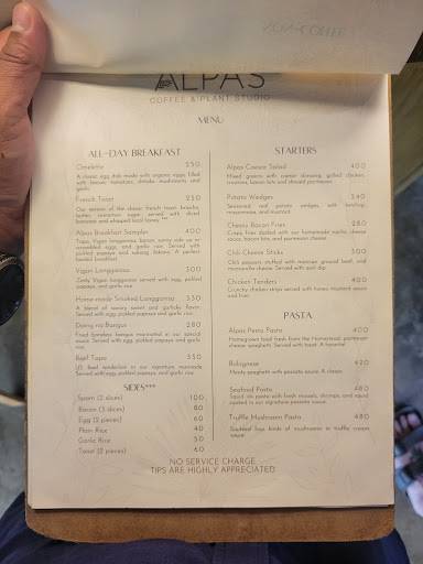 Menu at ALPAS LA UNION restaurant, Bacnotan