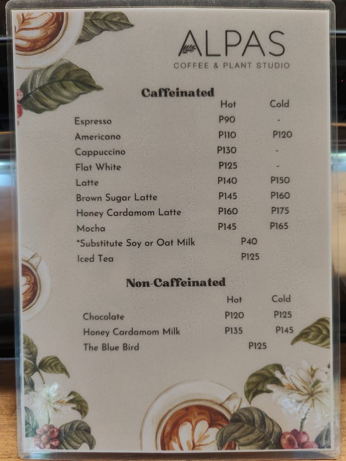Menu at ALPAS LA UNION restaurant, Bacnotan