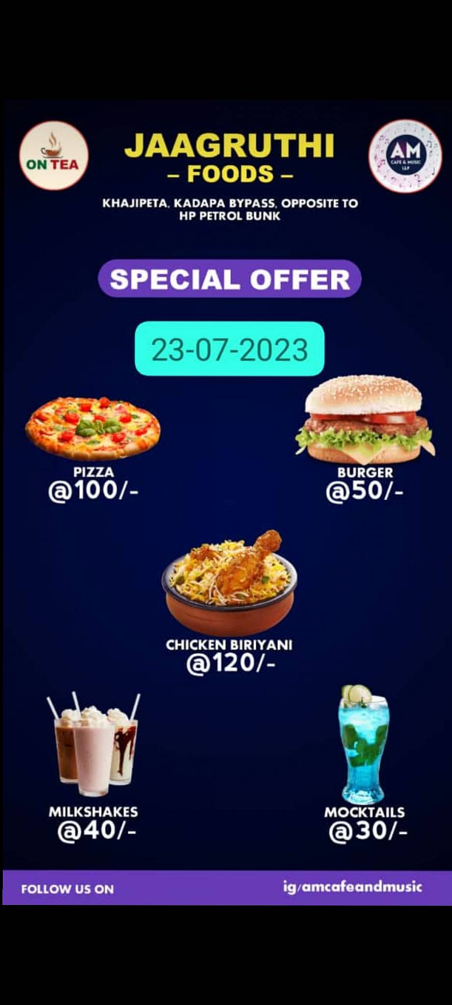 Menu at AM CAFE & MUSIC, KHAJIPETA BYPASS, India
