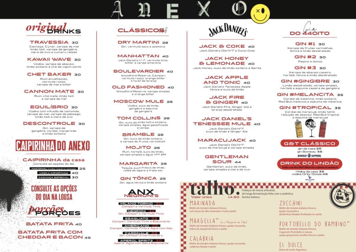 Menu em Anexo Pinheiros pub & Bar, São Paulo, R. Guaicuí