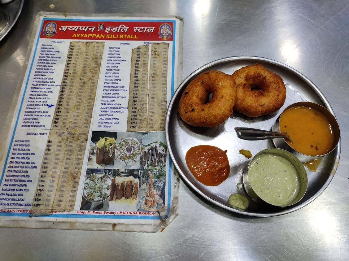 Menu at AYYAPAN IDLI stall, Mumbai