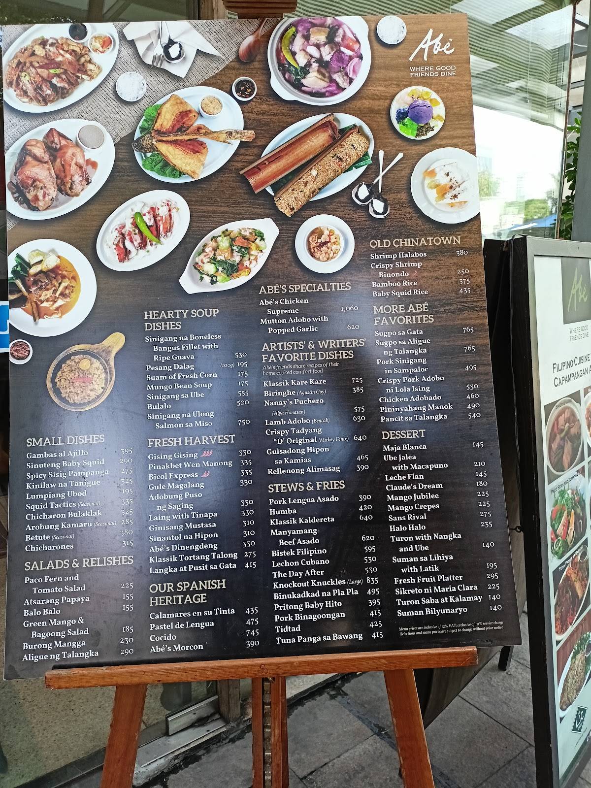 Menu at Abe restaurant, Muntinlupa, C2CH+WMM