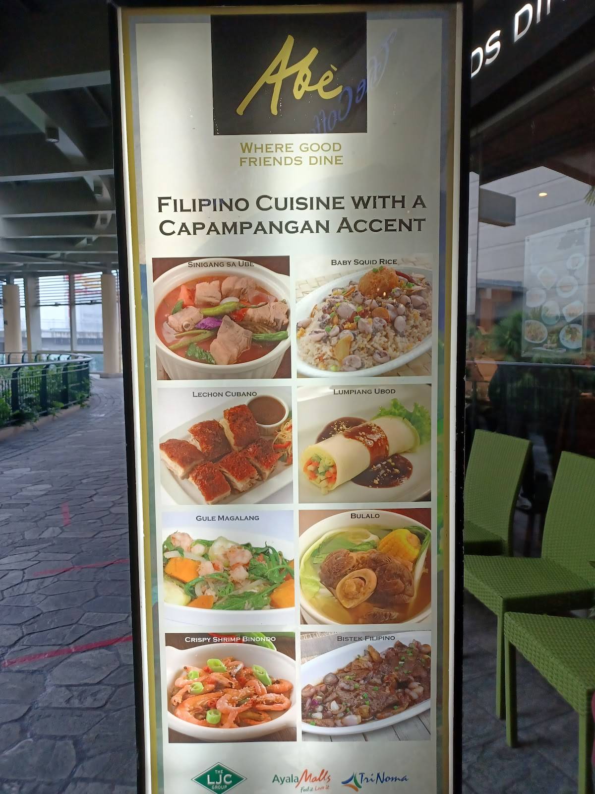 Menu at Abé restaurant, Quezon City, Level M3 TriNoma Mall