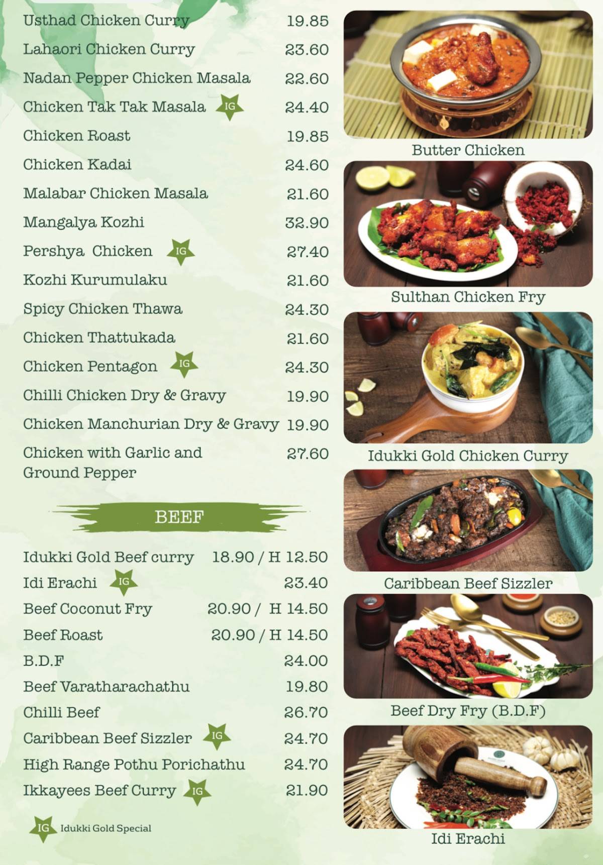 Menu at Idukki Gold Restaurant, Abu Dhabi