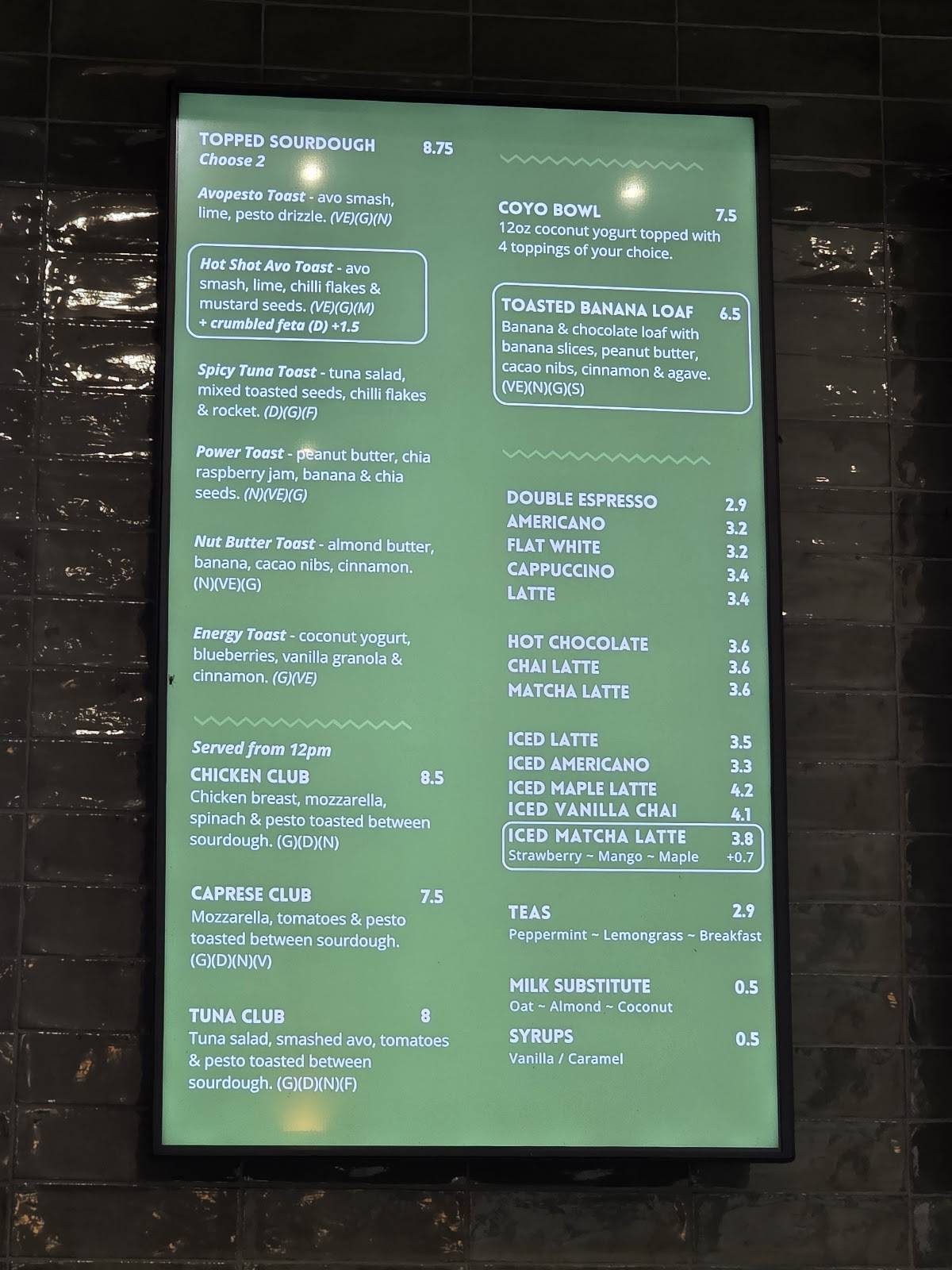 Menu at Acai And The Tribe restaurant, Manchester