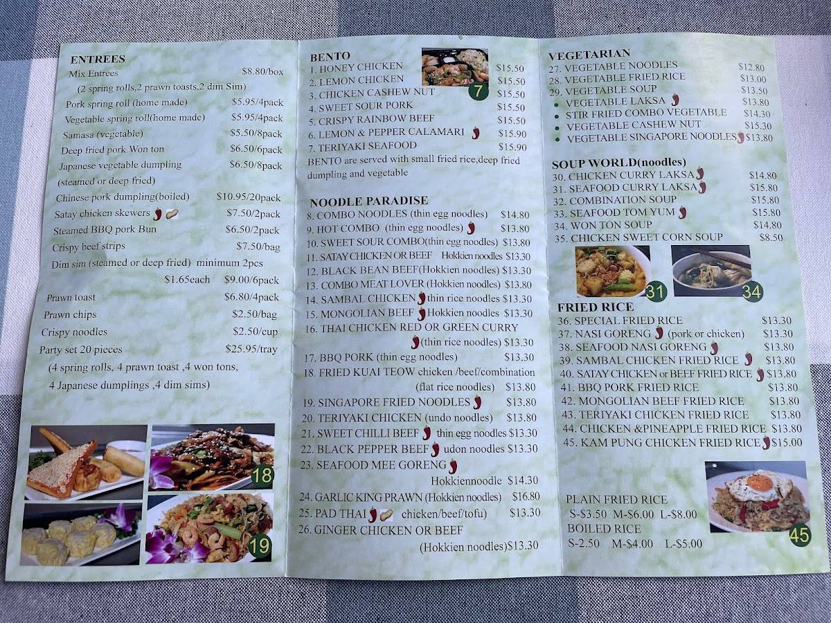 Menu at Mrs Lin's Kitchen restaurant, Adamstown