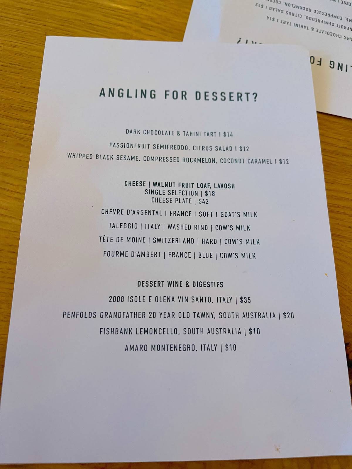 Menu at Fishbank Bar & Grill, Adelaide