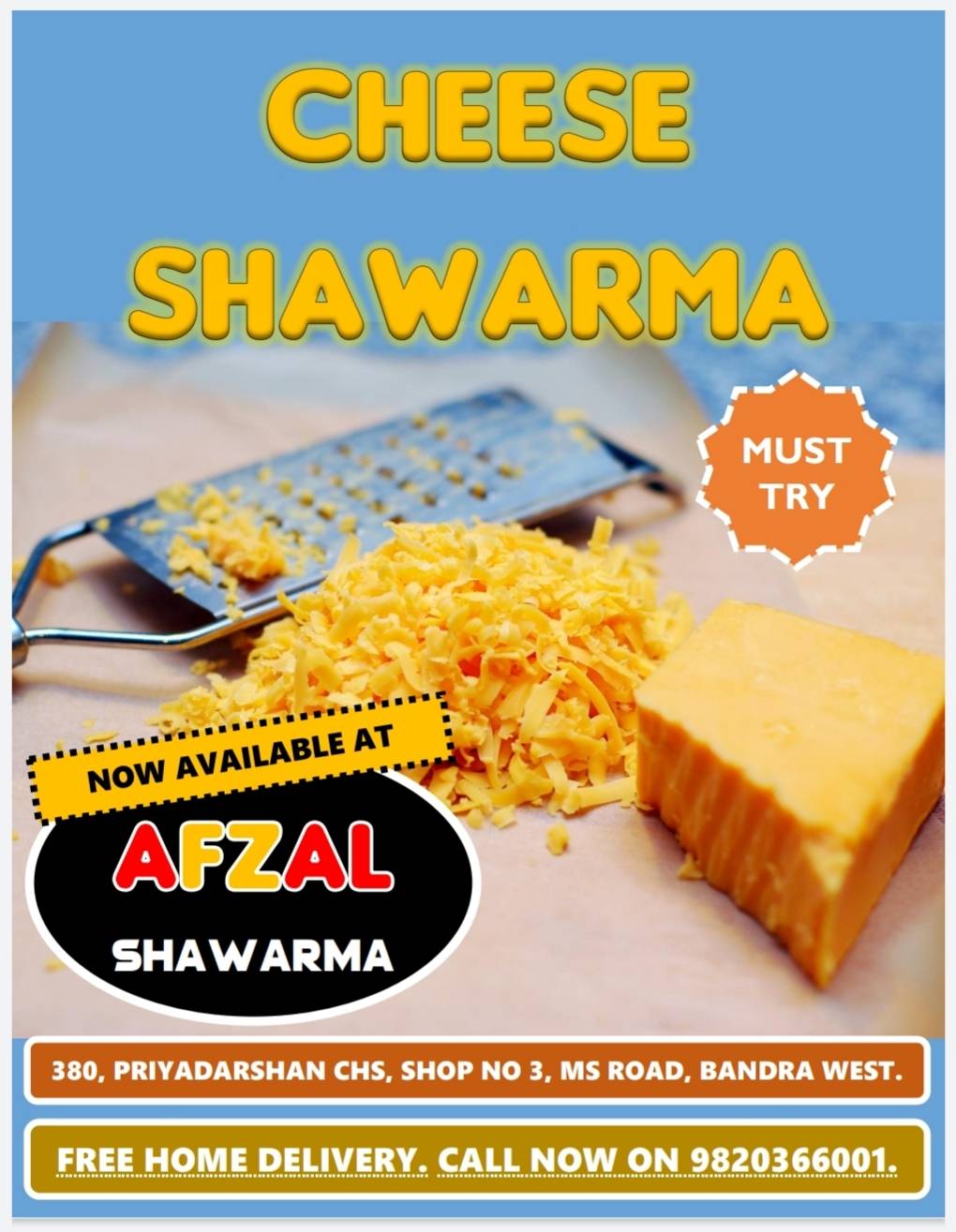Menu at Afzal Shawarma, Mumbai, Shop No