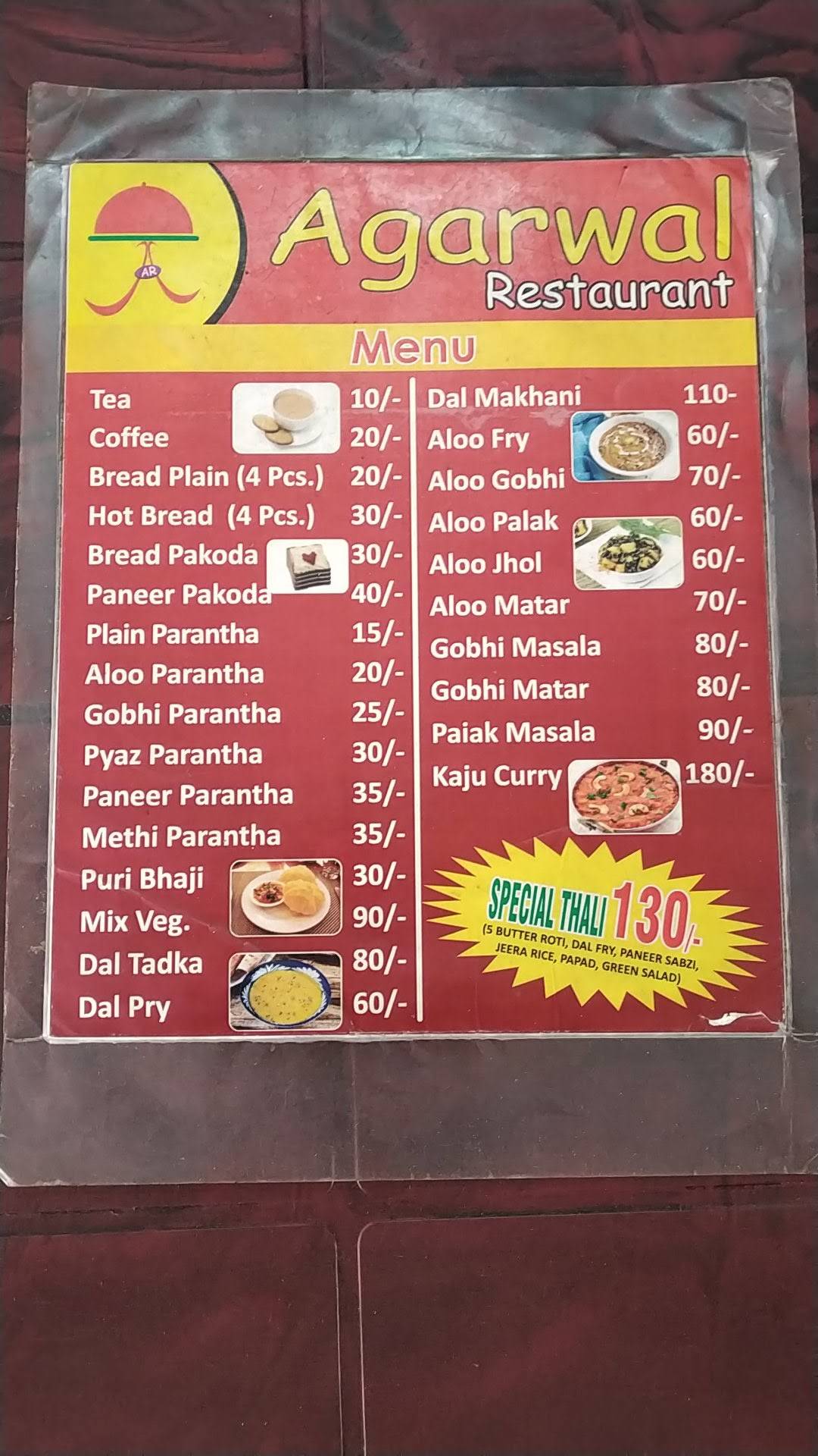 Menu at Agarwal Restaurant ( Veg ), Jaipur, Station Rd