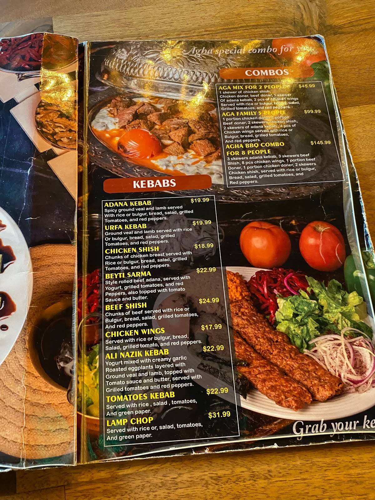 Menu at Agha Turkish Restaurant, Mississauga