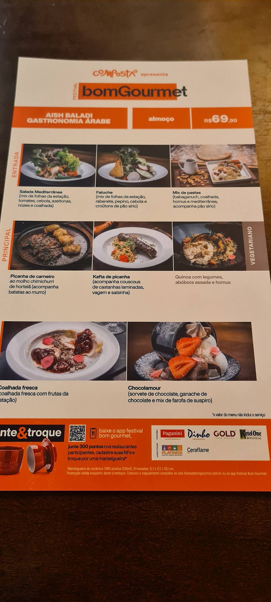 Menu em Aish Baladi Gastronomia Árabe restaurante, Curitiba