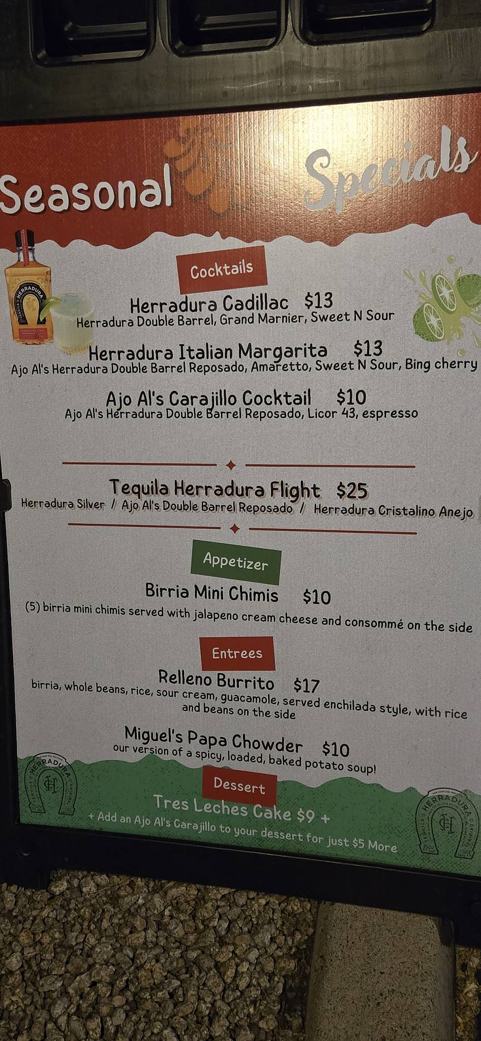 Menu at Ajo Al's Mexican Cafe, Scottsdale, E Shea Blvd