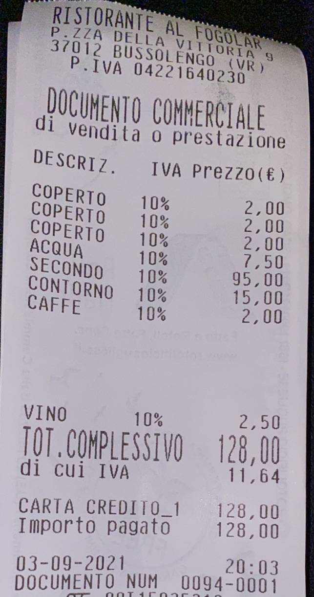 Carta de Al Fogolar di Carlo Campostrini - Ristorante, Bussolengo