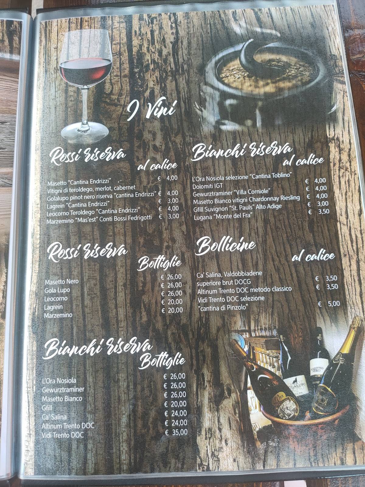 Speisekarte von Al Tablà Pinzolo restaurant, Pinzol
