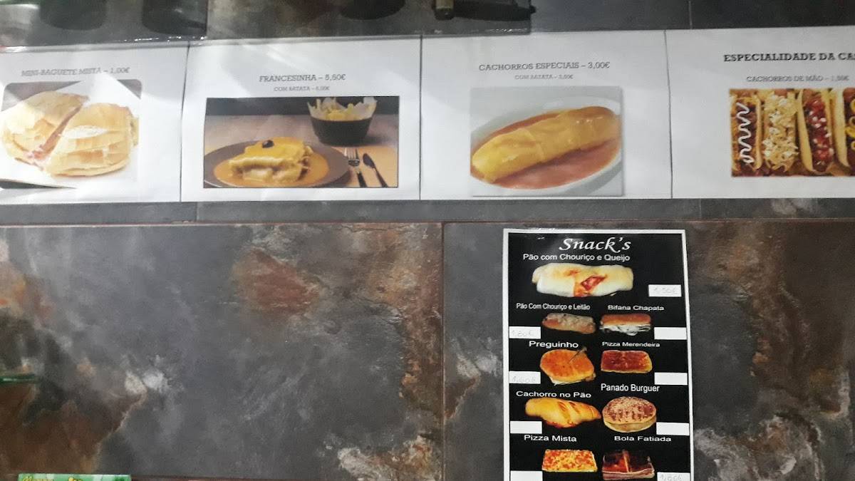 Menu em Alfa Café, Portugal