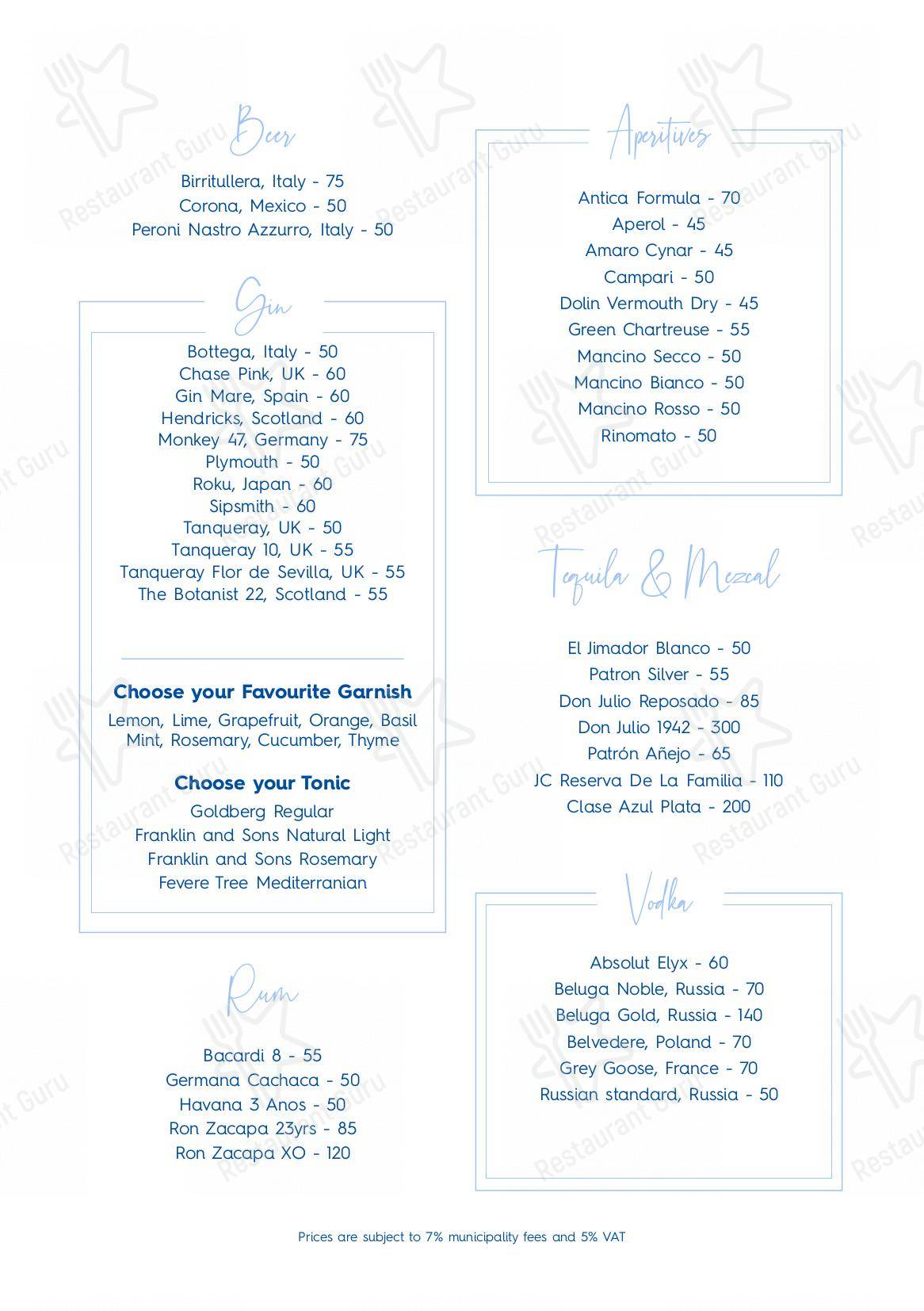 Menu at Alici restaurant, Dubai