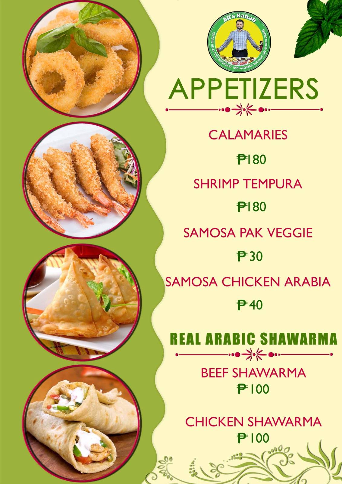 Menu at Ali's Kabab : Certified Halal Food Restaurant - B. Mendoza, San ...