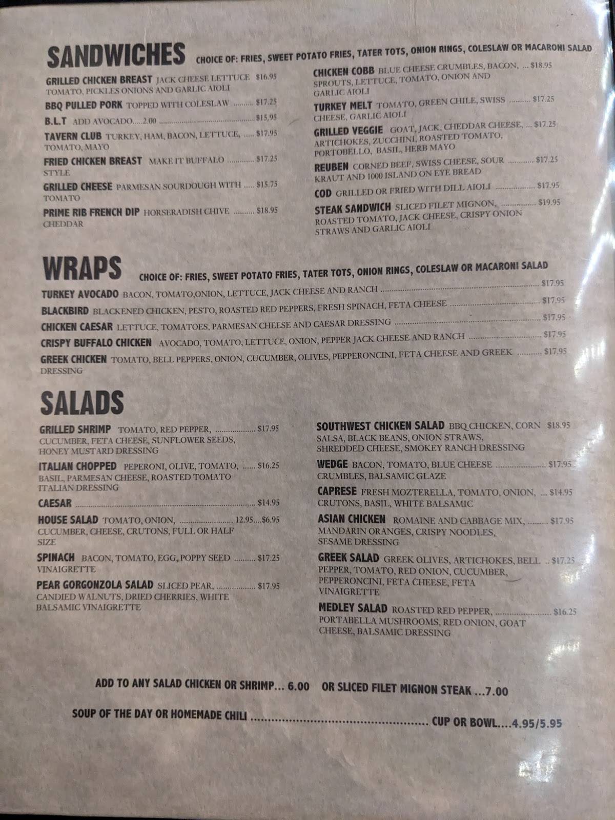 Menu at Alpine Tavern and Grill pub & bar, Alpine