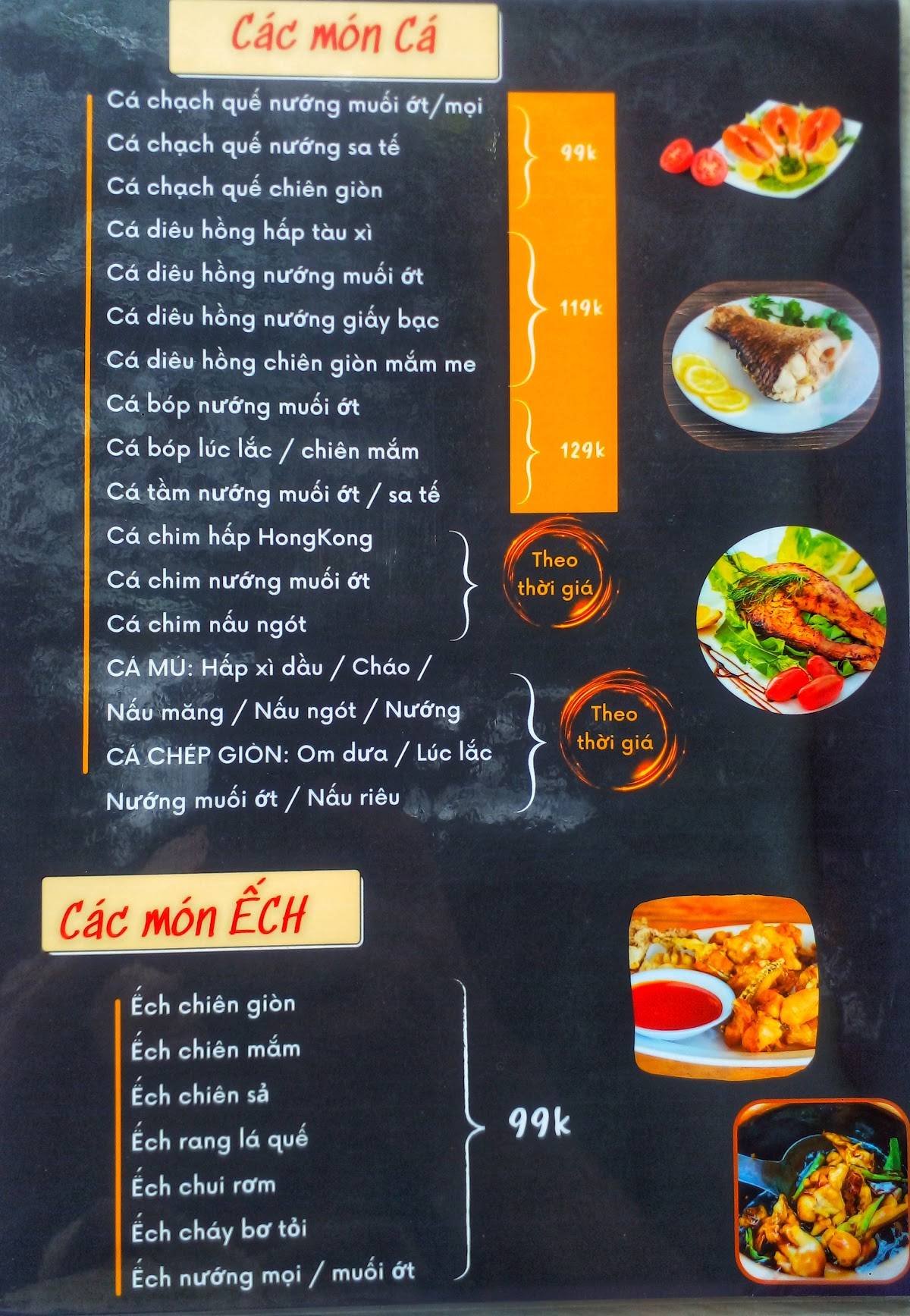 Menu at Ẩm Thực Hà - 11A Quán Lẩu Nướng Ngon restaurant, Ho Chi Minh City