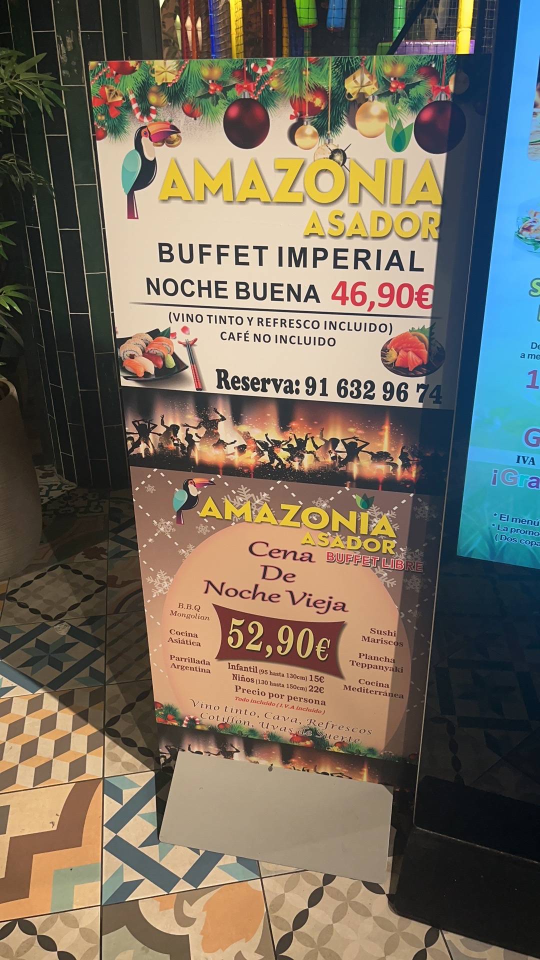 Carta del restaurante Amazonia Asador, Madrid