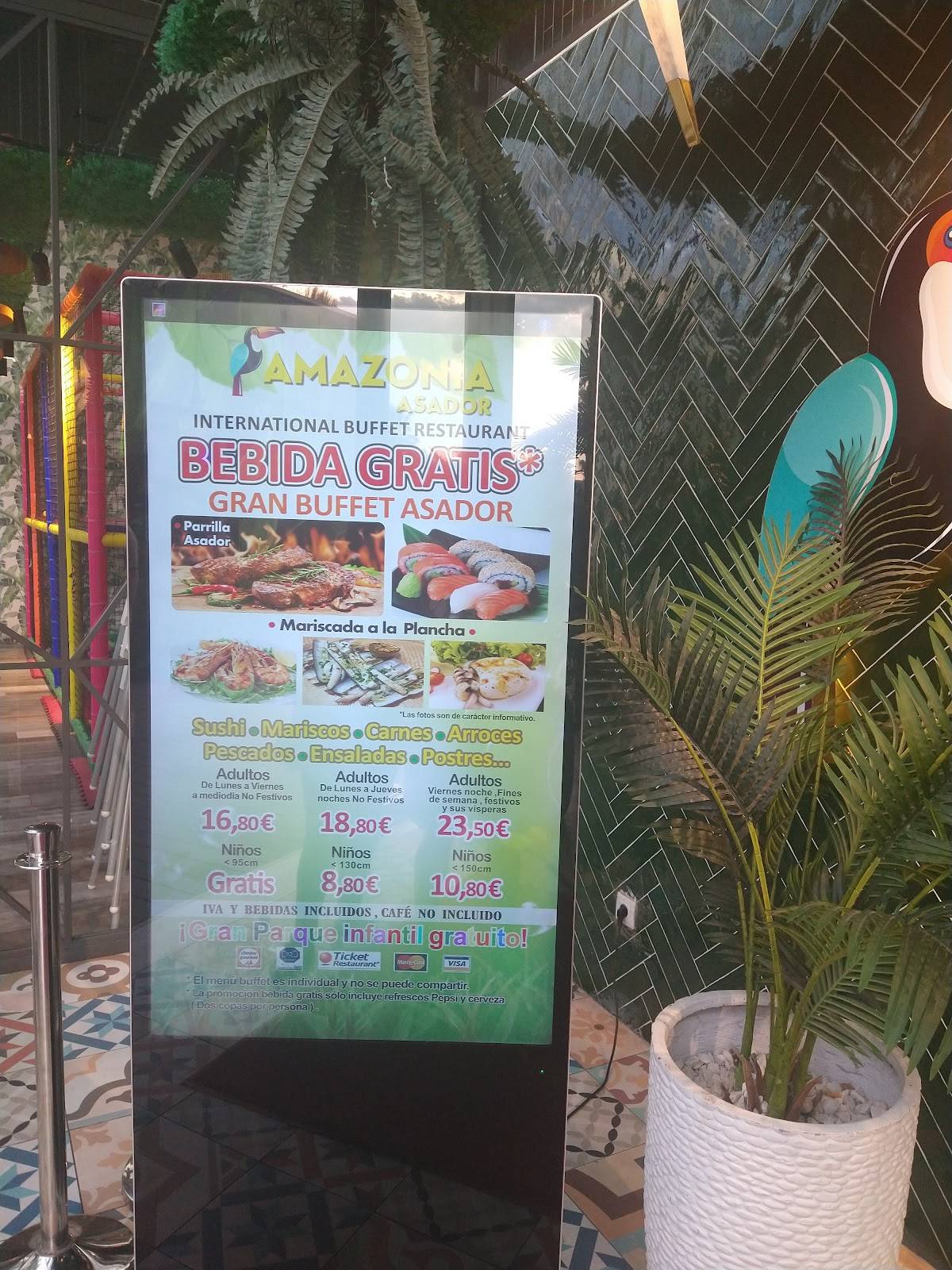 Carta del restaurante Amazonia Asador, Madrid
