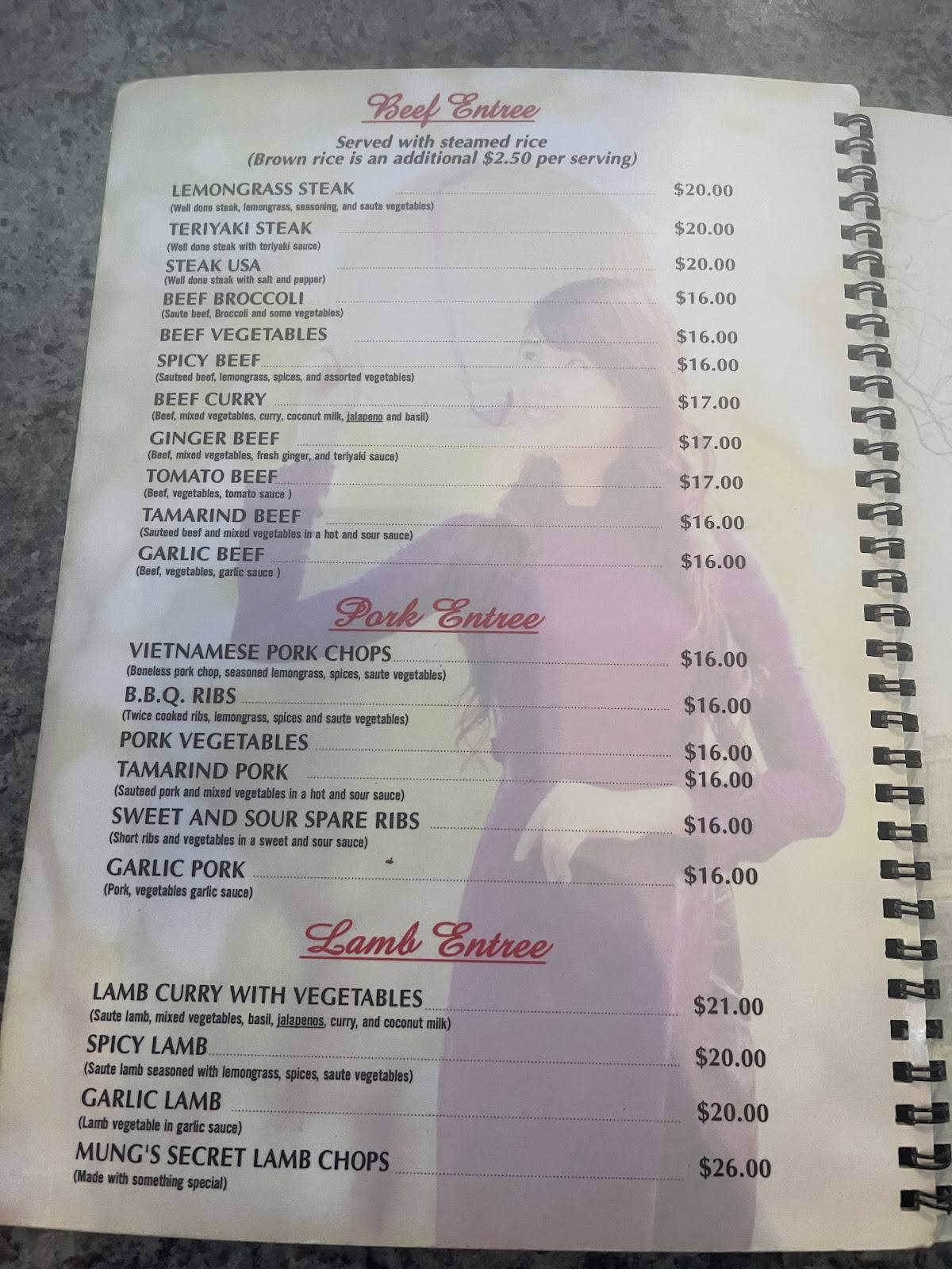 Menu at Ray's Place restaurant, Anchorage, Spenard Rd
