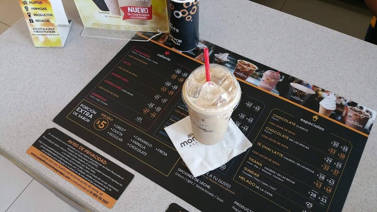 Carta del café Andatti Momento Espresso, Monterrey, Av. Eugenio Garza ...