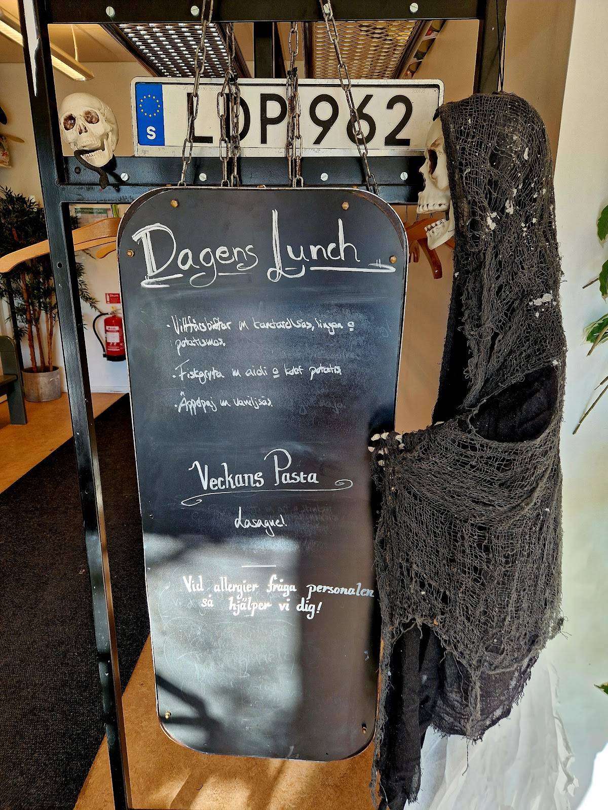 Menu at Ångan restaurant, Västerås, Ånghammargatan 6-8
